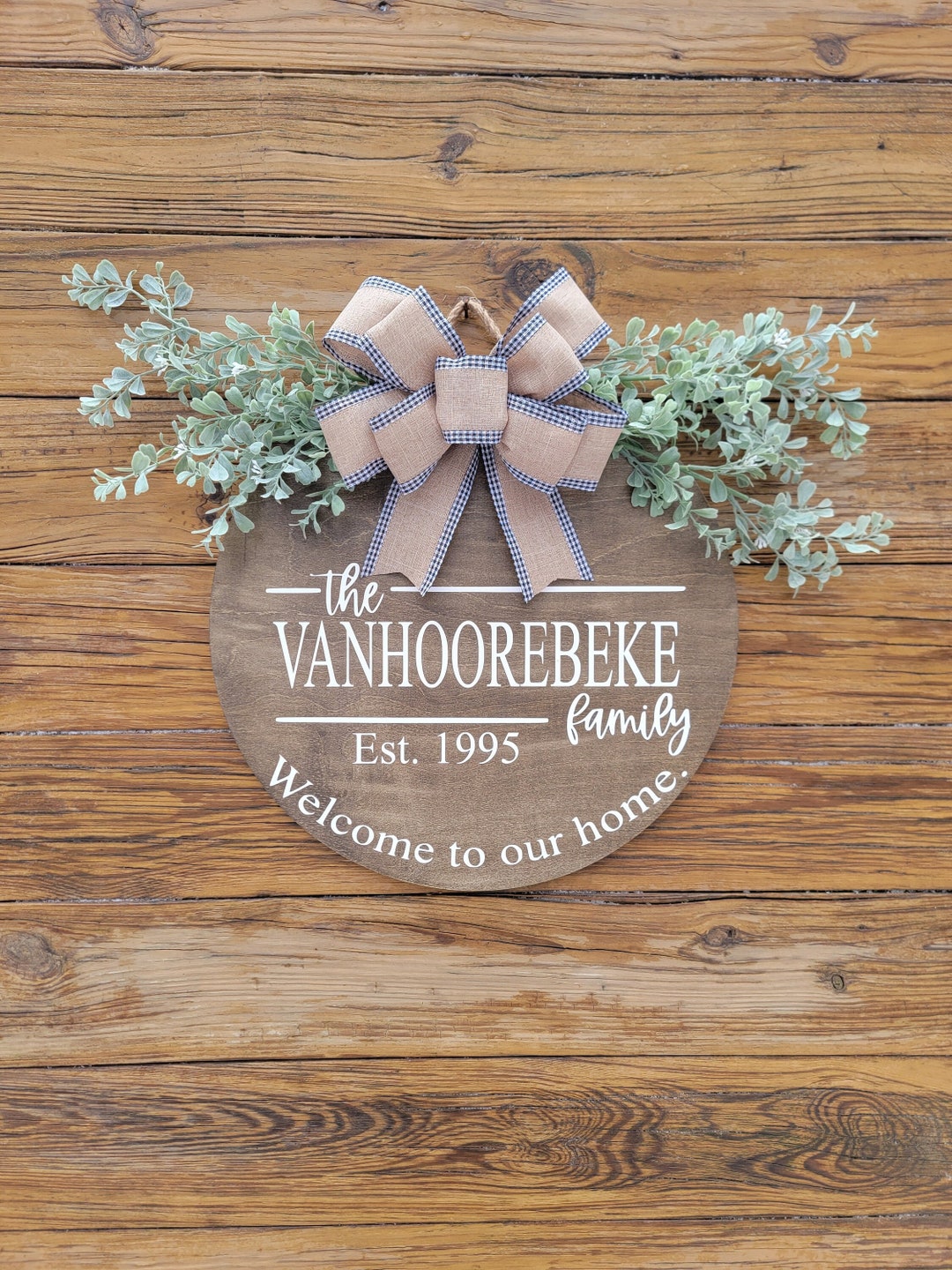 Personalized Welcome Door Hanger, Custom Door Sign, Front Door Decor ...