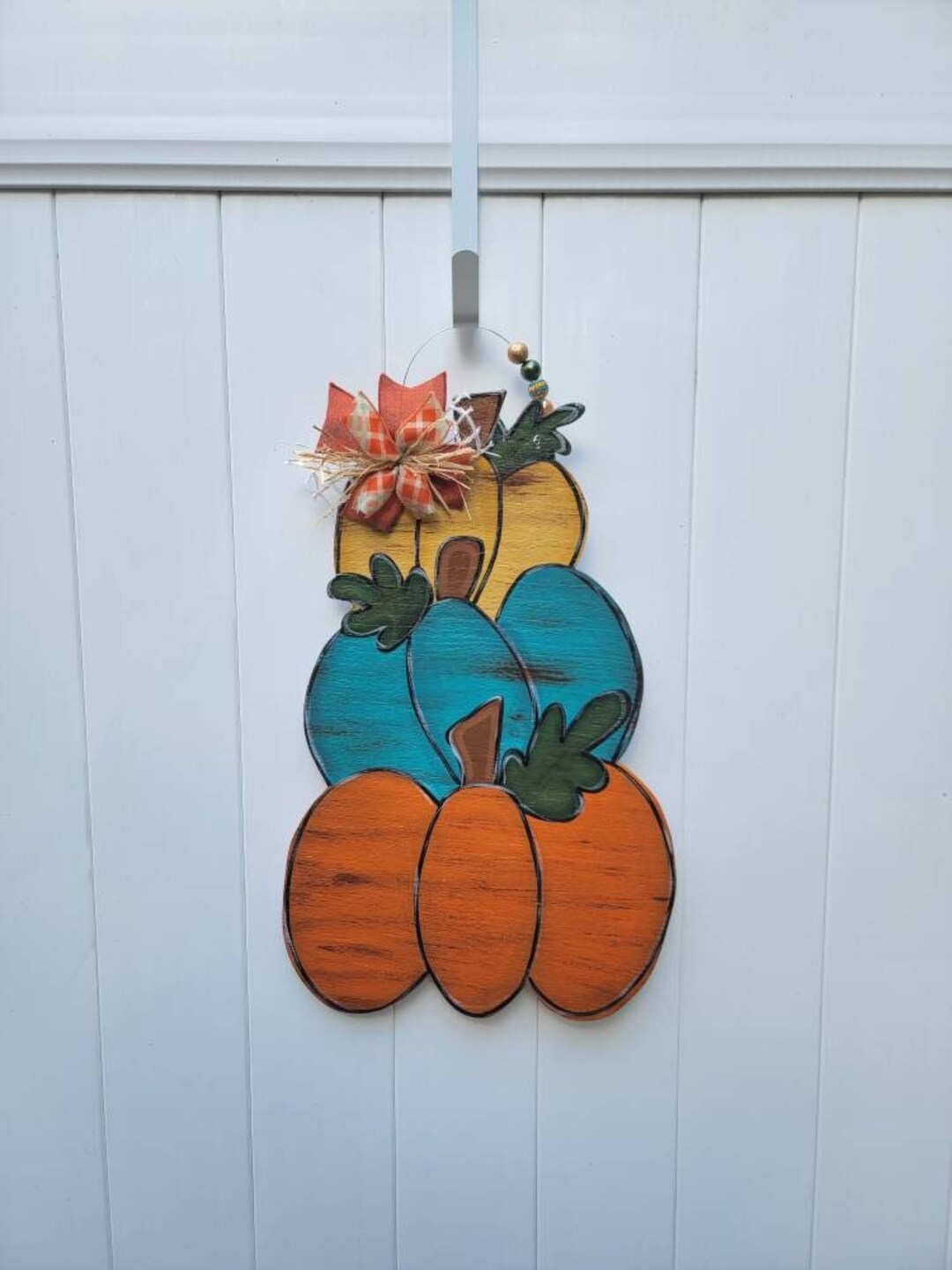 Pumpkin Stack Door Hanger, Stacked Pumpkin Sign, Fall Door Hanger ...