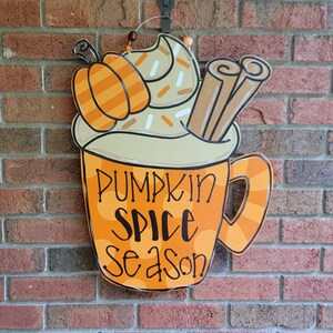 Fall Door Hanger,pumpkin Spice Door Hanger, Fall Door Wreath ...