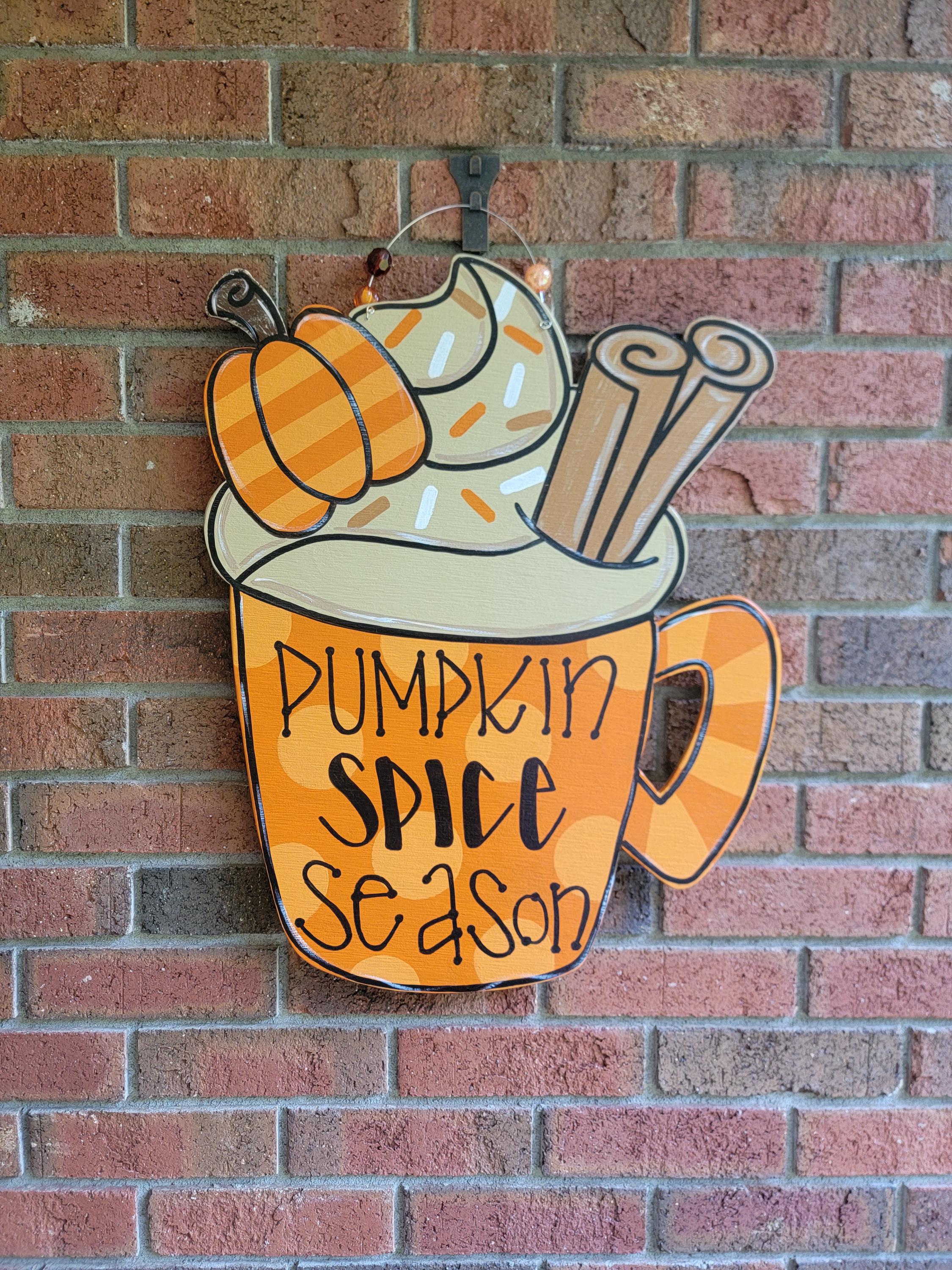 Fall Door Hanger,pumpkin Spice Door Hanger, Fall Door Wreath ...