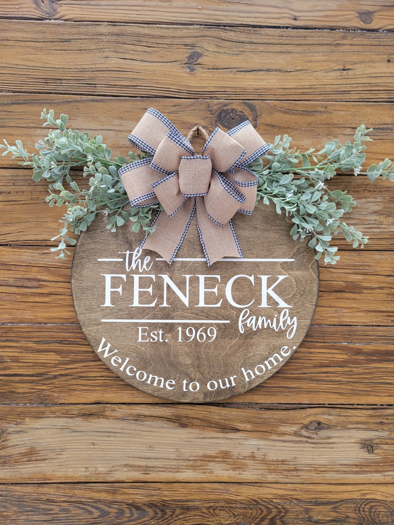 Personalized Welcome Door Hanger, Custom Door Sign, Front Door Decor ...