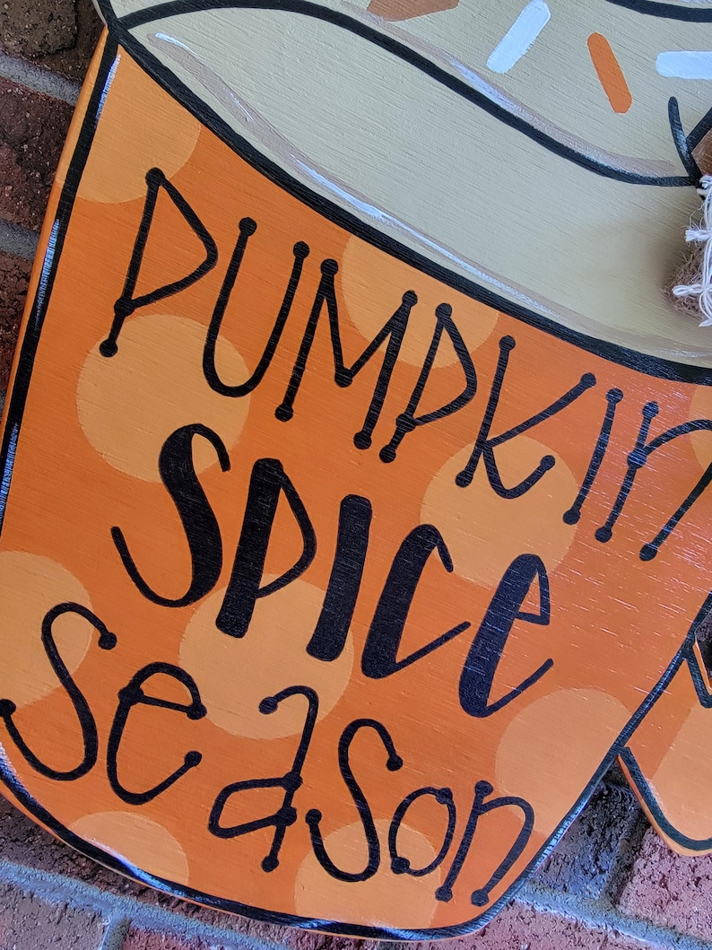 Fall Door Hanger,pumpkin Spice Door Hanger, Fall Door Wreath ...