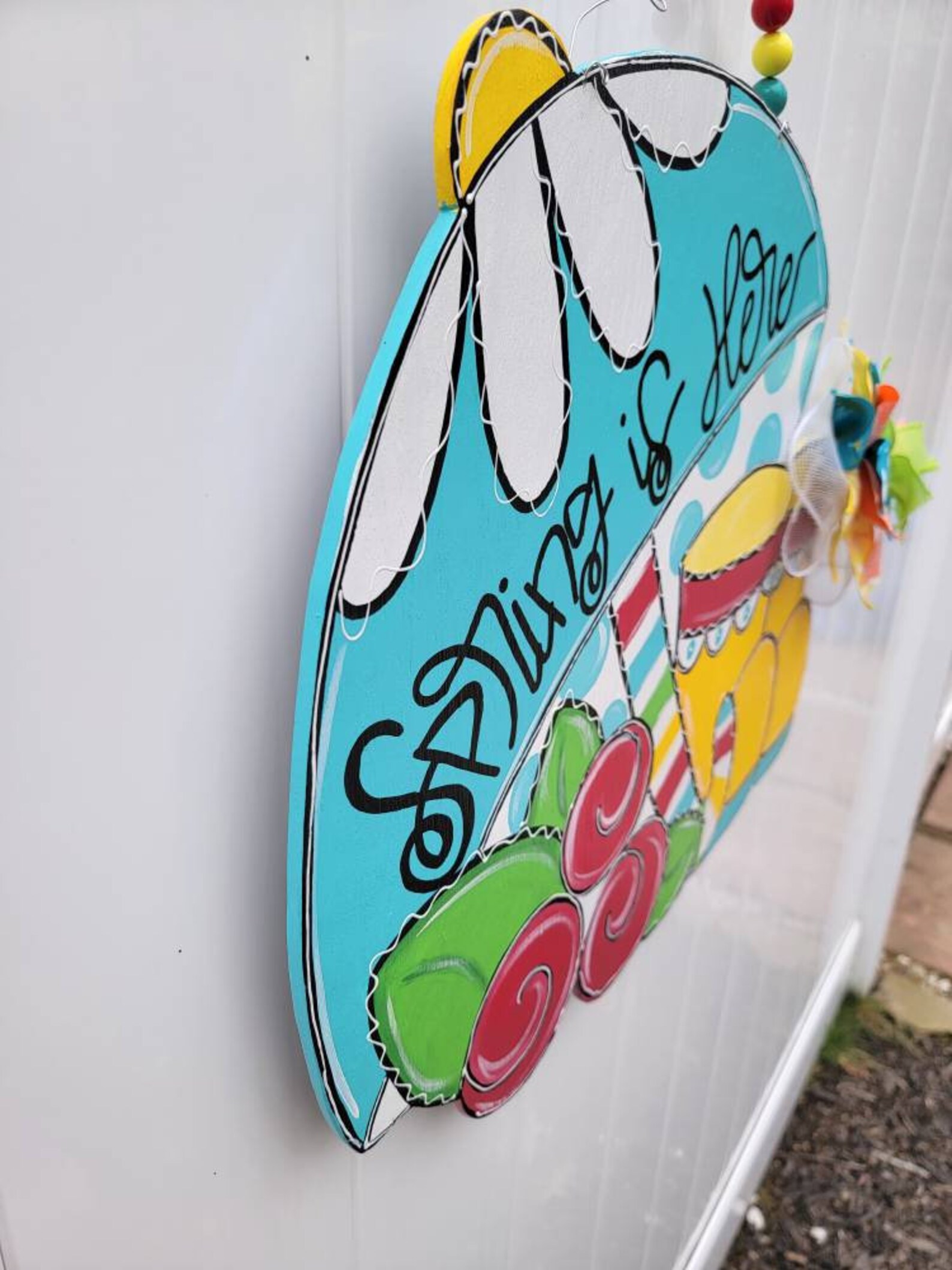 Spring is Here Sign, Spring Door Hanger, Front Door Decor, Spring Porch ...