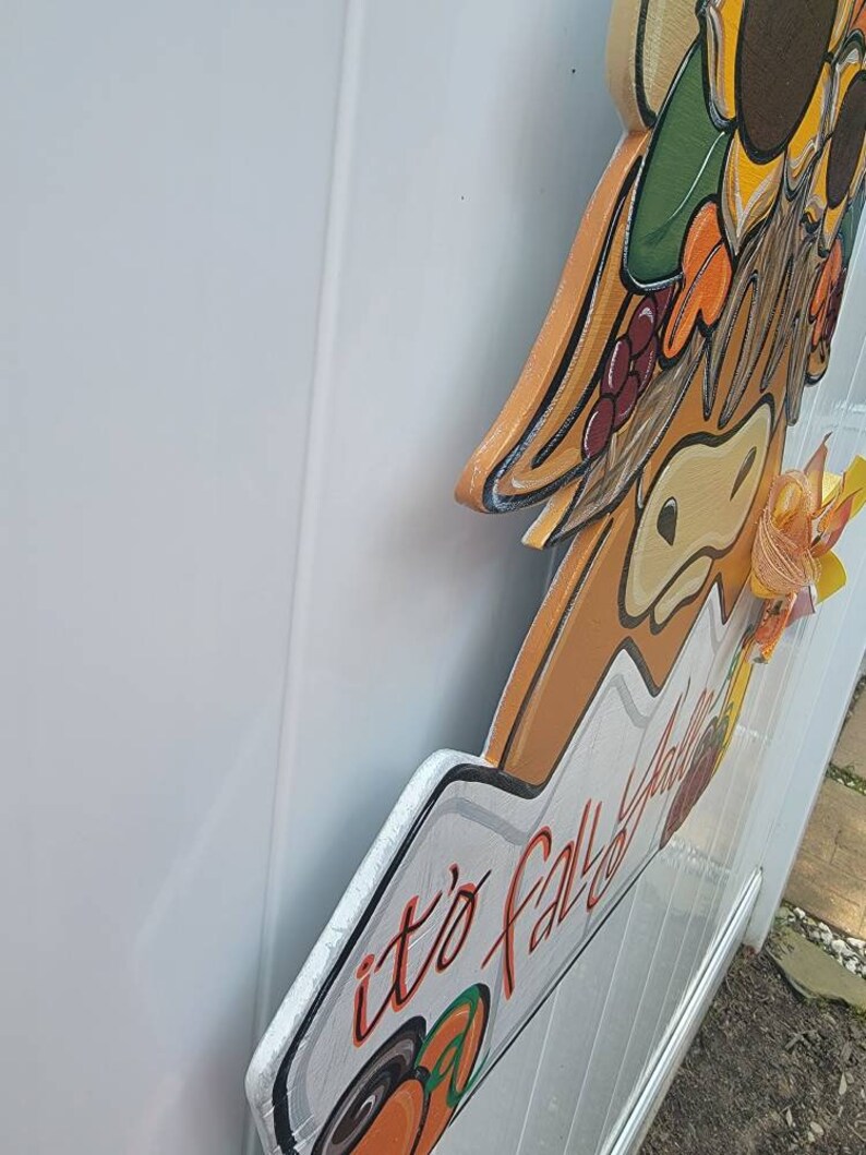 Highland Cow Door Hanger Fall Front Door Decor It's Fall - Etsy