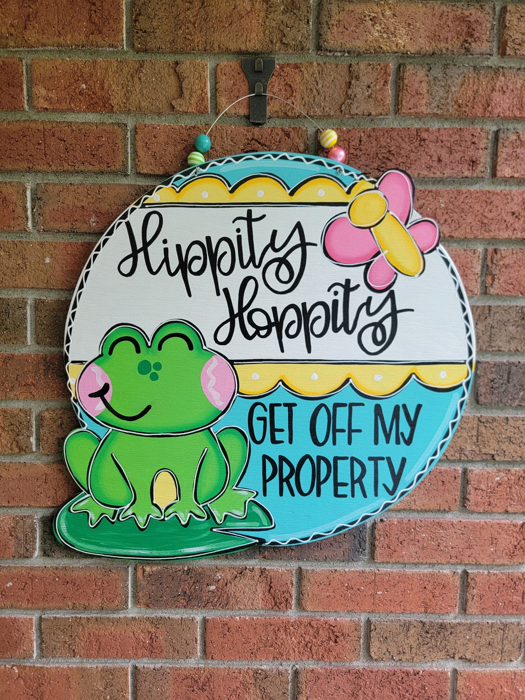 Hippity Hoppity Get off My Property Sign, Frog Door Hanger, Funny Front ...