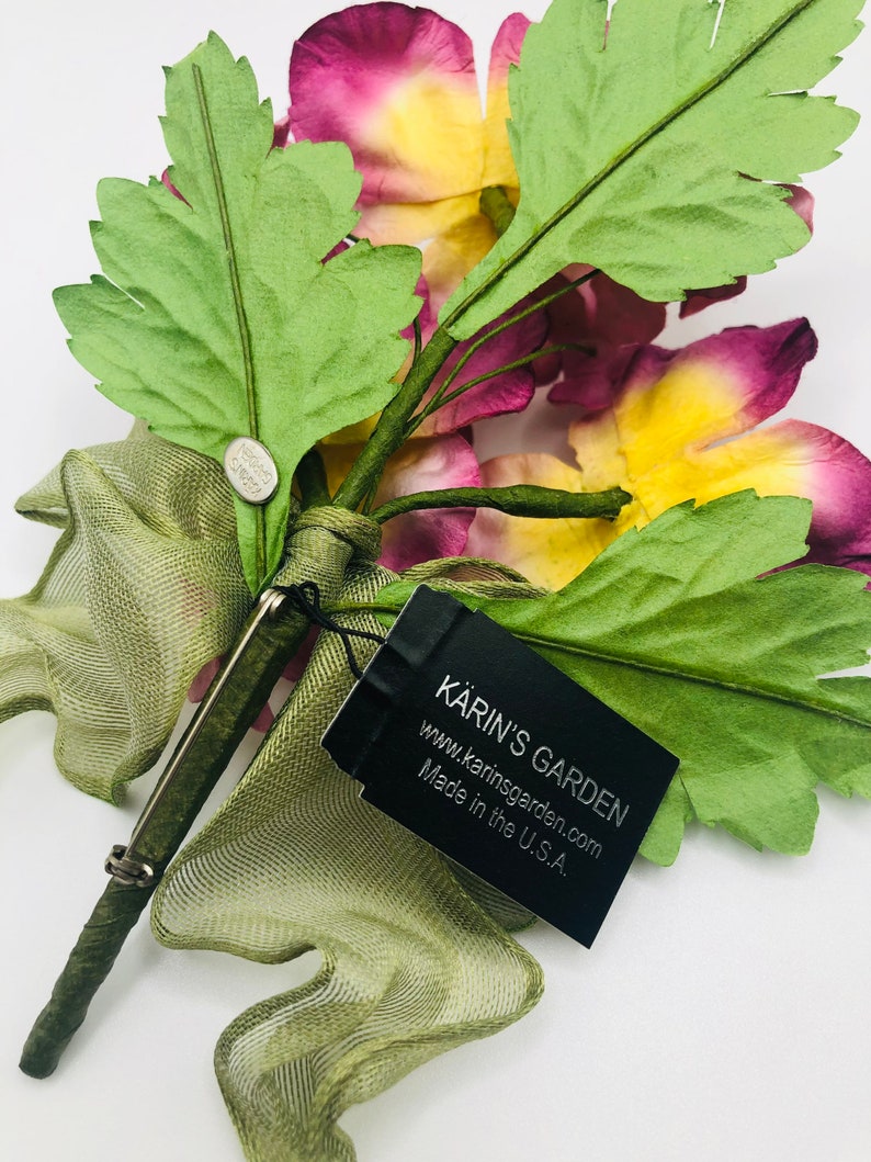 Karin's Garden 4 Pansy Flower Pin Brooch Tussie Mussie Bouquet - Etsy