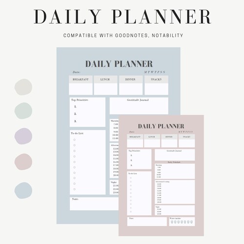 Digital Daily Schedule and To-do Notepad With Focus 3 Hustle - Etsy