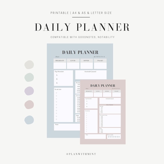 Printable and Digital Daily Planner 2022 To-do List - Etsy