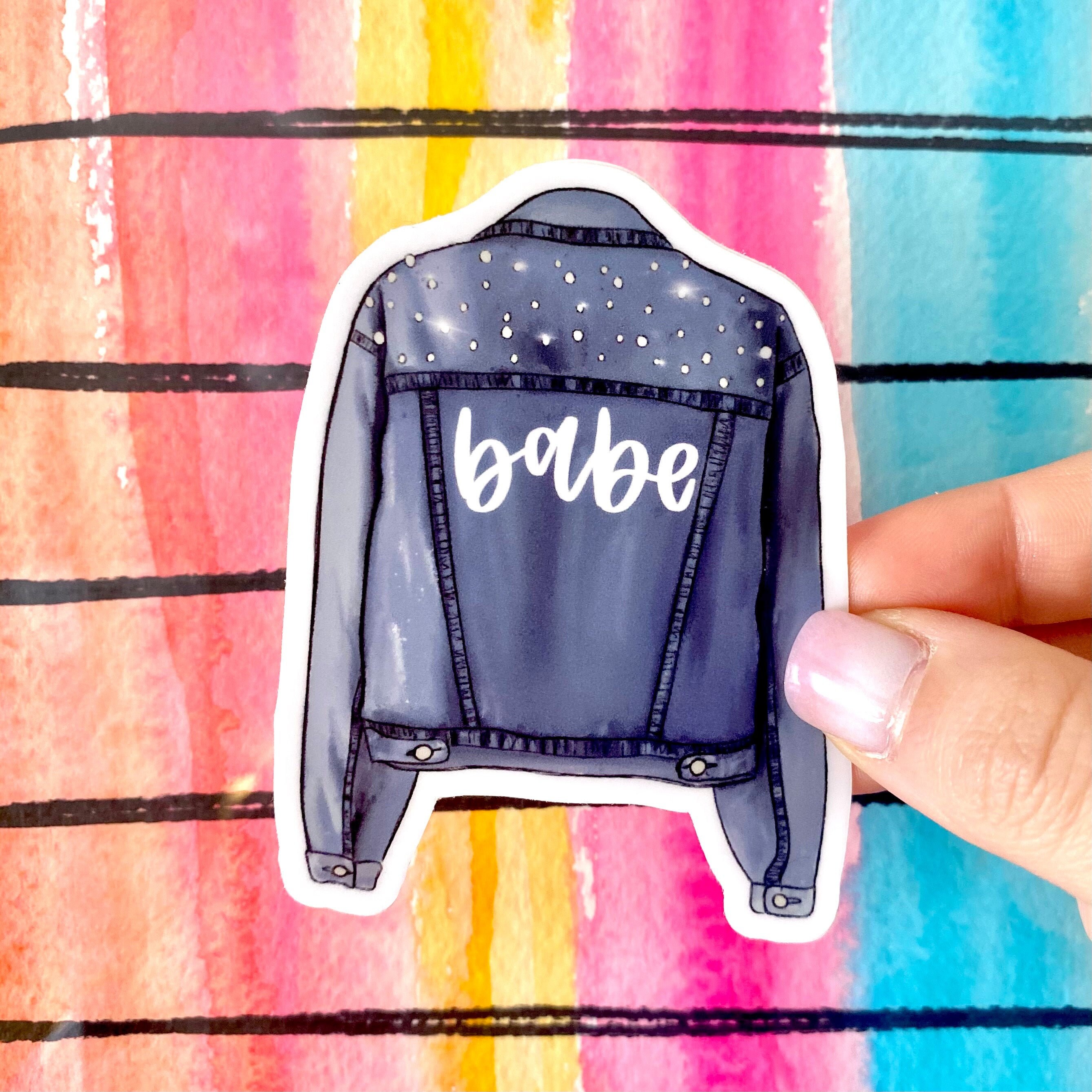Jean Jacket Sticker // Sparkle Jean Jacket // Babe Sticker // - Etsy UK