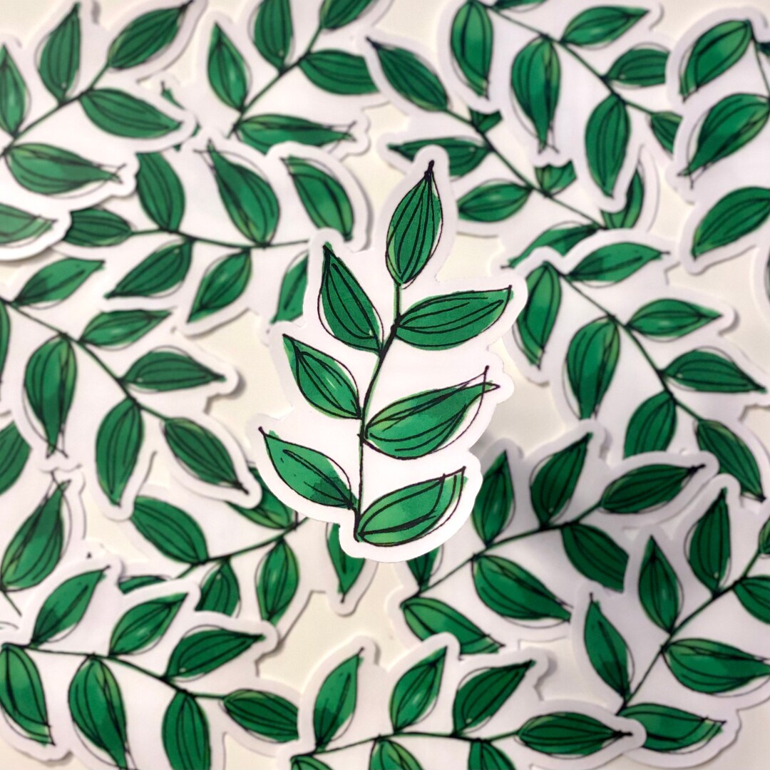 Watercolor Leaf Sticker CLEAR // Clear Leaf Sticker // Plant - Etsy