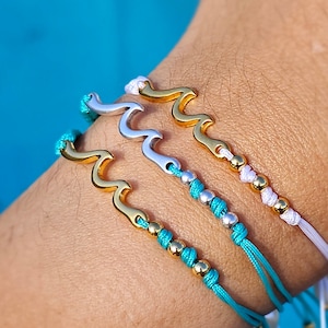 Summer Bracelets Adjustable Beach Bracelets Gift for Beach Wave Lovers ...