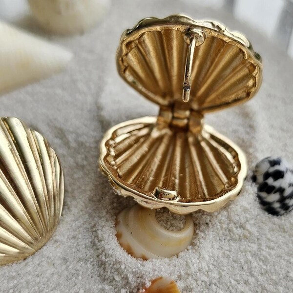 Gold Shell Earrings - Etsy