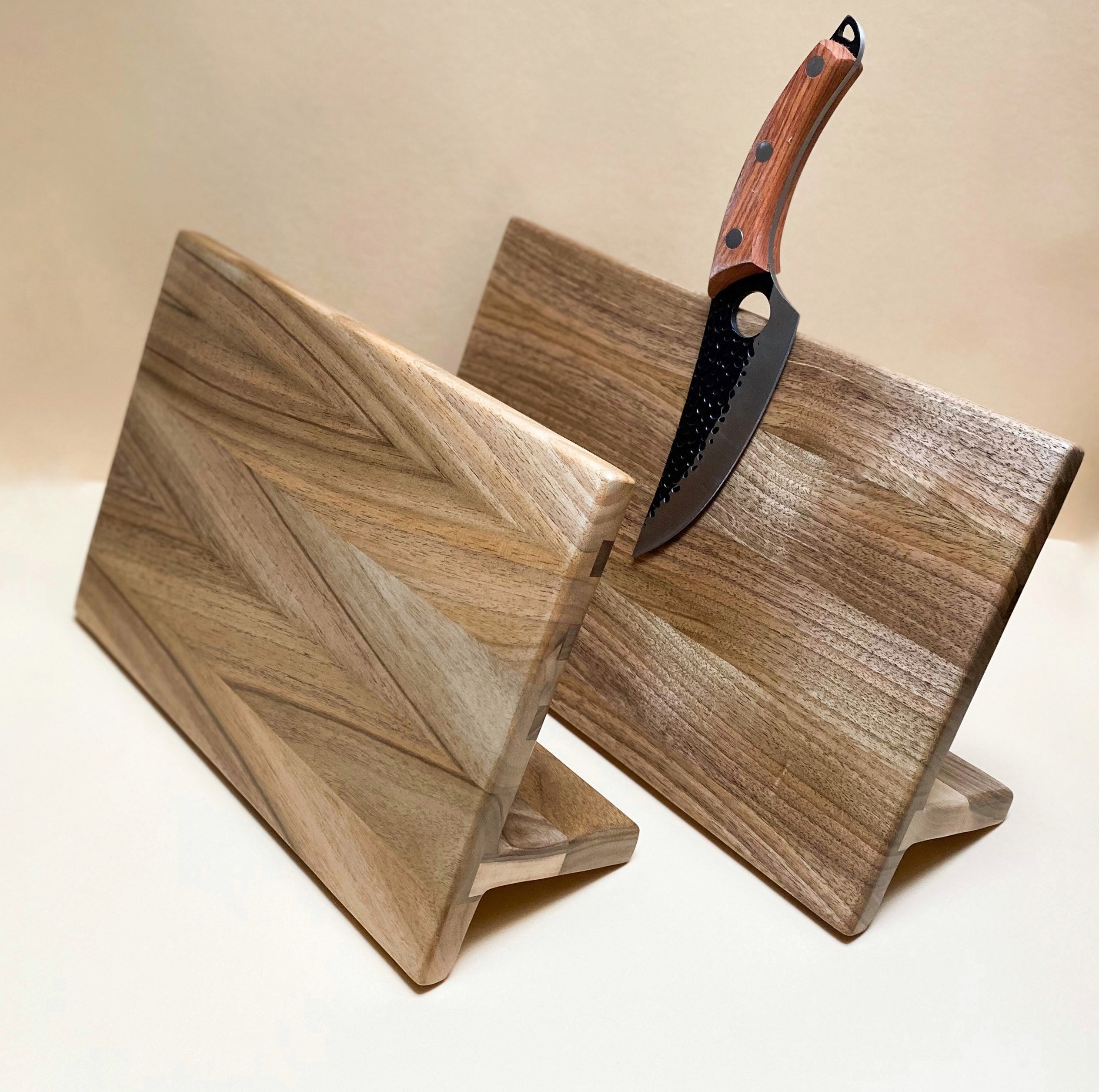 Magnetic Knife Display for Chef Knives Wooden Knife Stand - Etsy