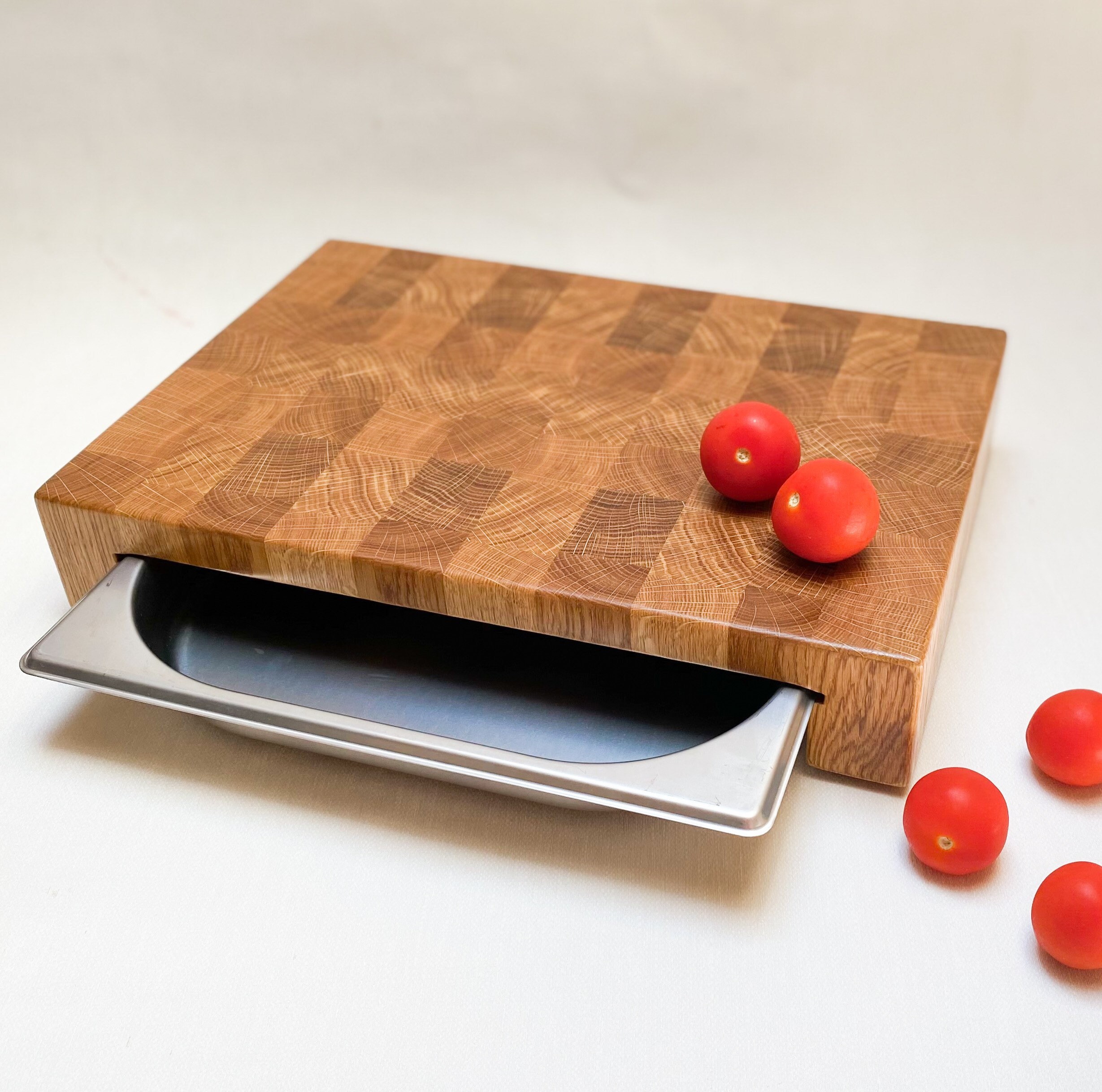 End Board With Container | Board With Gastronorm Containers | End Grain ...