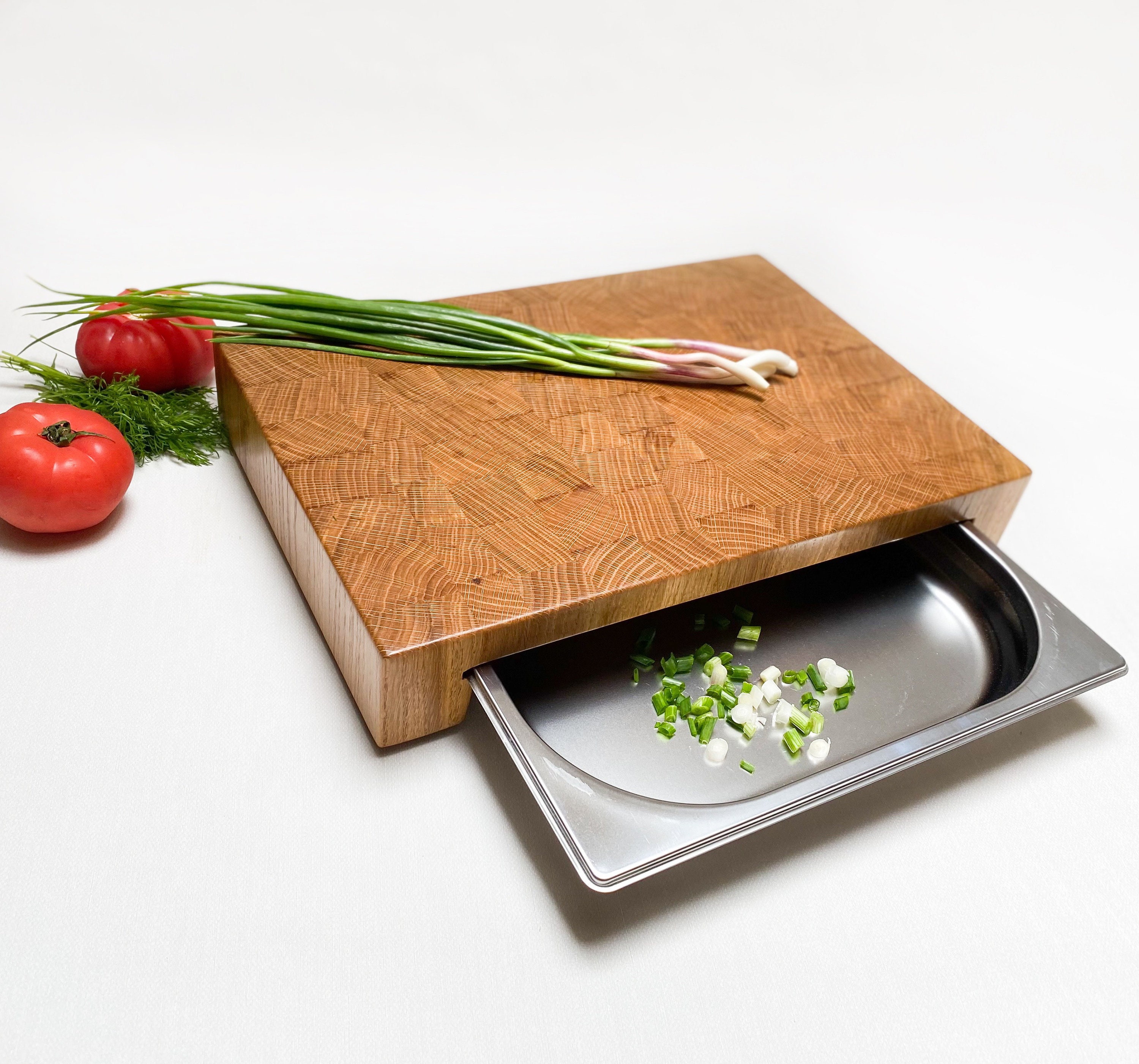 End Board With Container | Board With Gastronorm Containers | End Grain ...