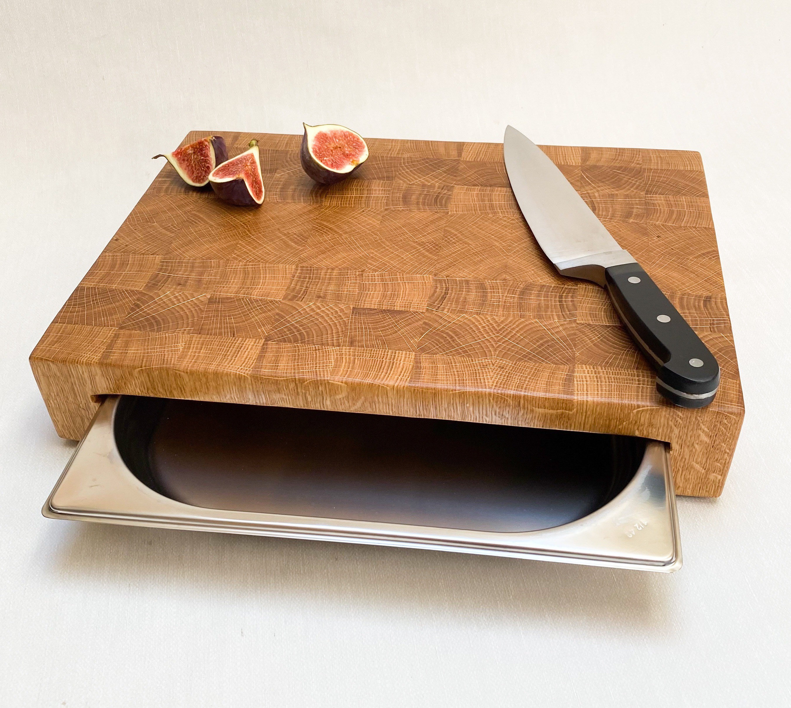 End Board With Container | Board With Gastronorm Containers | End Grain ...