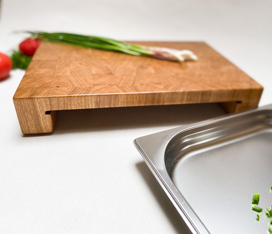 End Board With Container | Board With Gastronorm Containers | End Grain ...