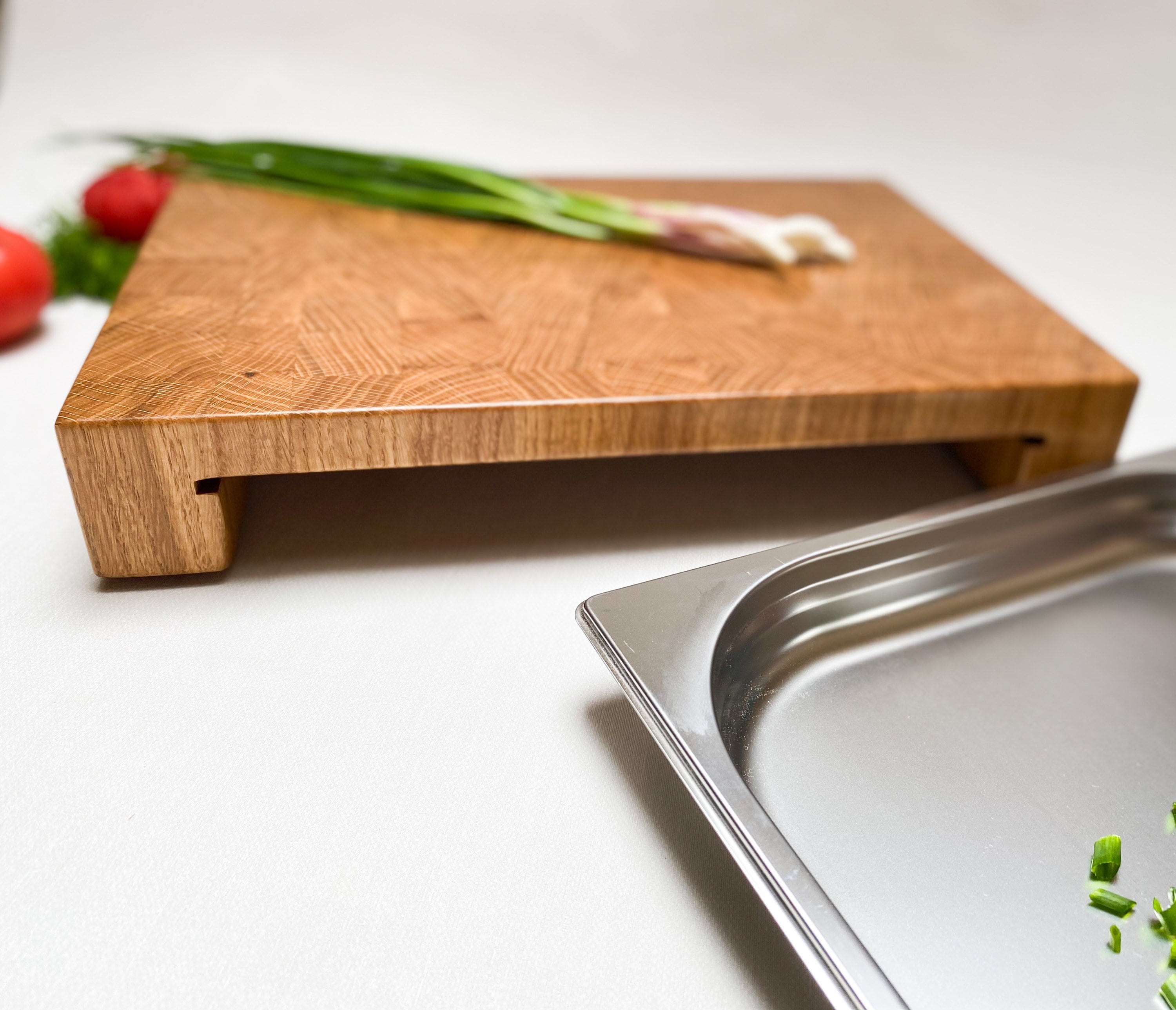 End Board With Container | Board With Gastronorm Containers | End Grain ...