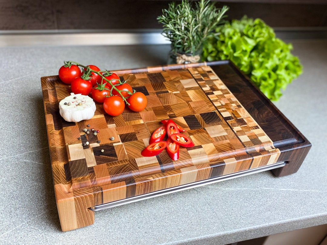 End Grain Board | Butcher Block Board | End Cutting Board With ...