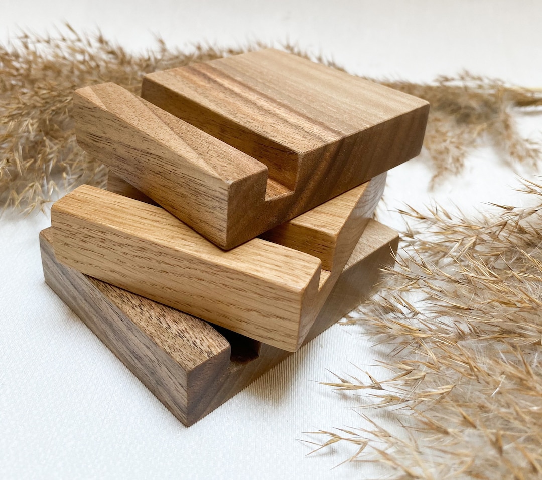 Wooden iPhone Stand| Walnut Phone Stand| Phone Holder| Desktop Wooden ...