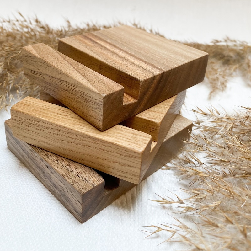 Wood Phone Holder Desktop - Etsy UK
