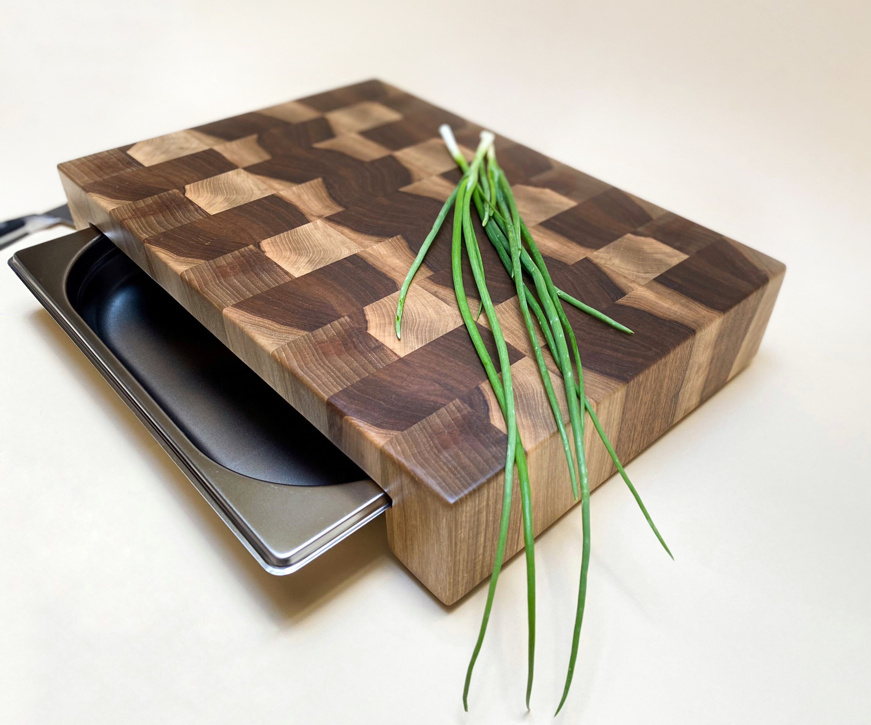 Board With Gastronorm Containers | End Grain Board | Butcher Block ...