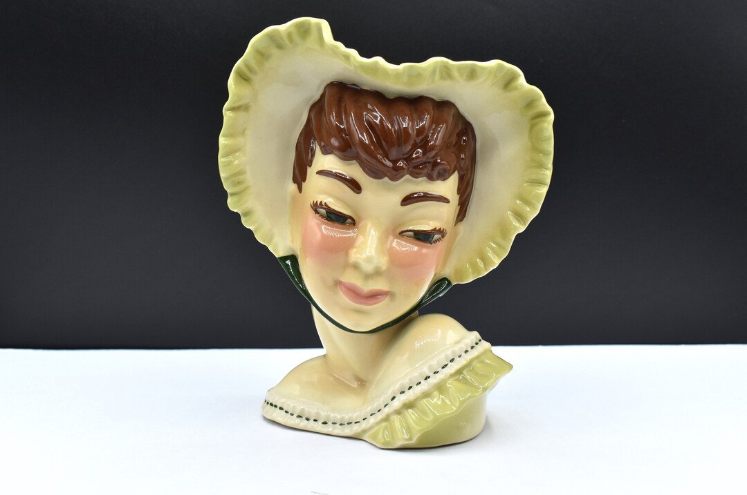 Vintage Ceramic Arts Studio “barbie” Lady Head Vase / Wearing Light ...