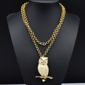Vintage Cream Colored Hoot Owl With Rhinestone Eyes Brooch Pin-pendant ...