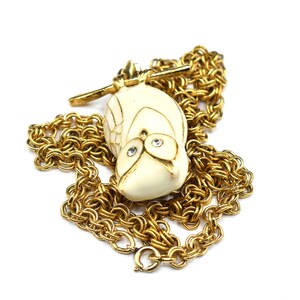 Vintage Cream Colored Hoot Owl With Rhinestone Eyes Brooch Pin-pendant ...