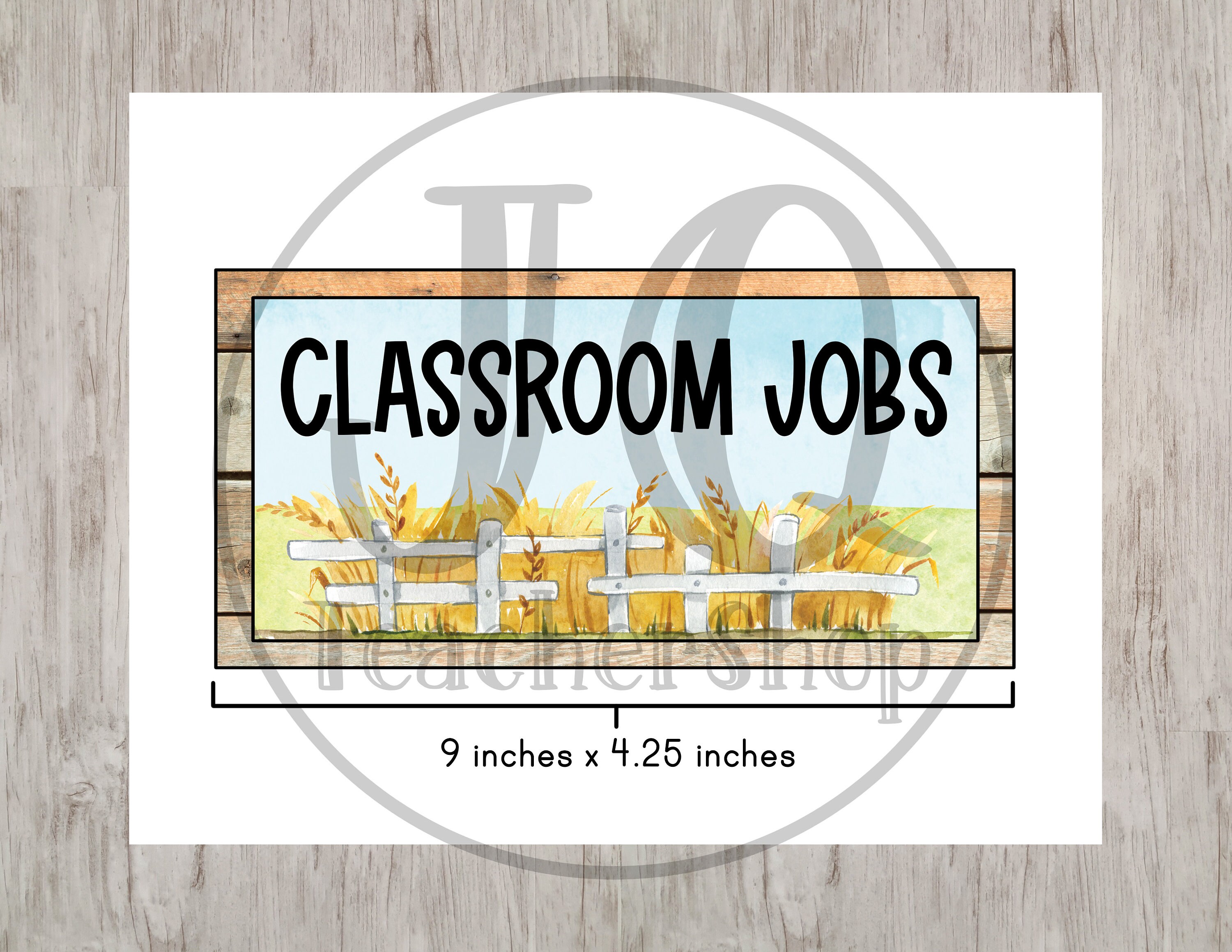 Classroom Jobs Sign