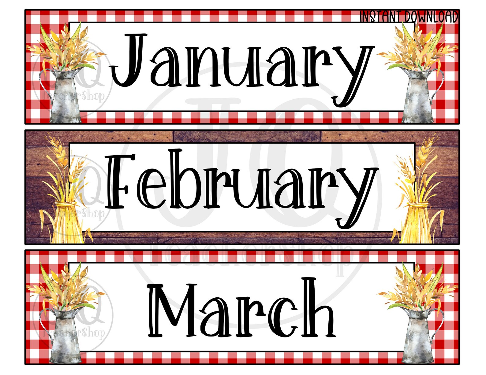 Printable Classroom Calendar Farm Theme Calendar Set - Etsy