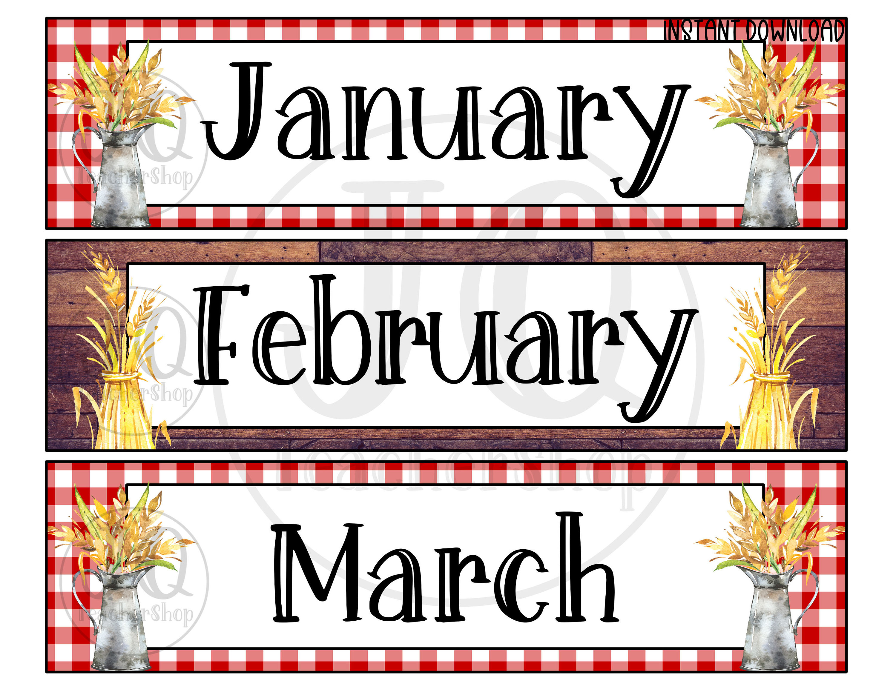 Printable Classroom Calendar Farm Theme Calendar Set - Etsy