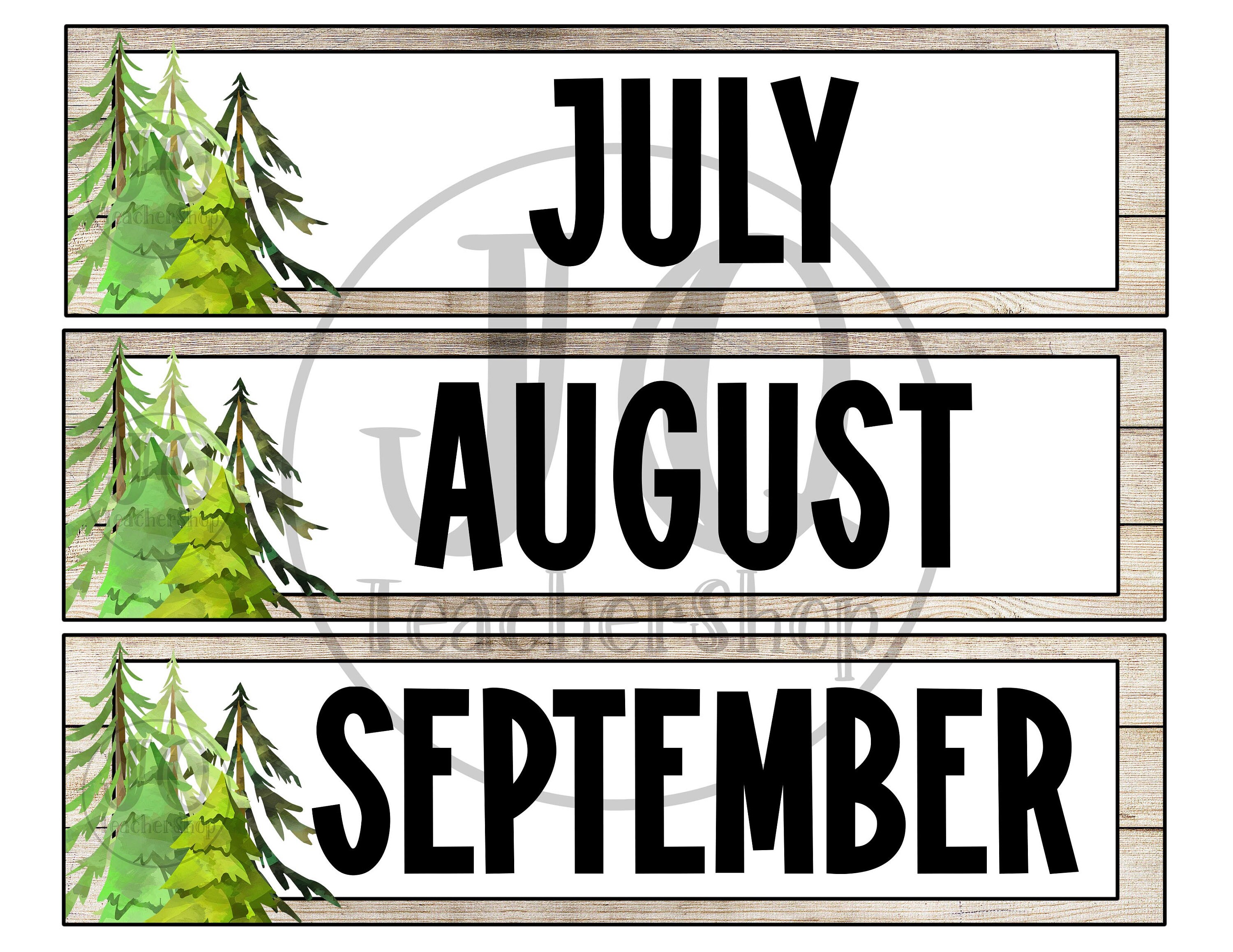 Woodland Animals Classroom Calendar, Forest Theme Decor (digital ...