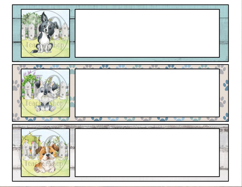 Printable Puppy Theme Labels: Classroom Decorations (digital Download ...