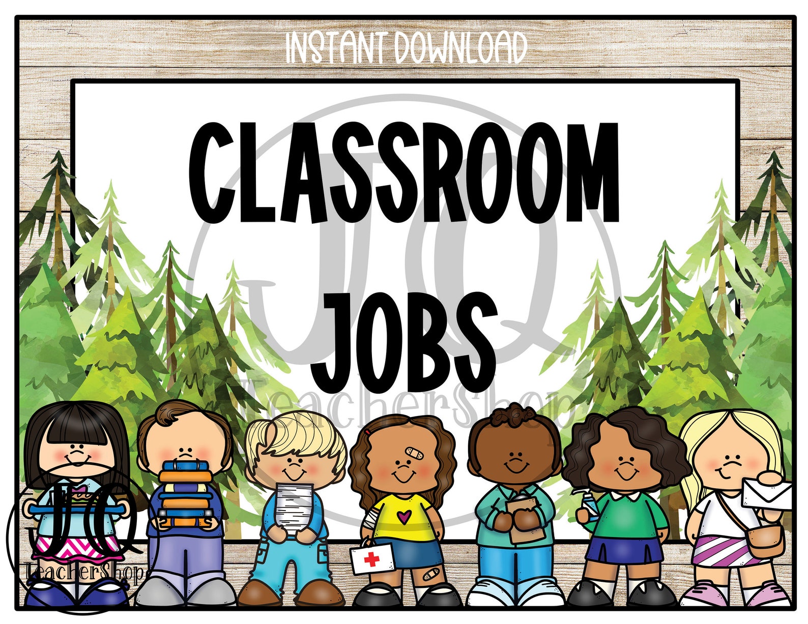 Printable Woodland Theme Classroom Decor, Classroom Jobs, Forest Theme ...