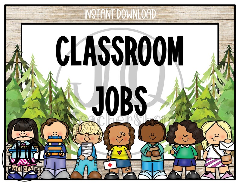 Printable Woodland Theme Classroom Decor, Classroom Jobs, Forest Theme ...