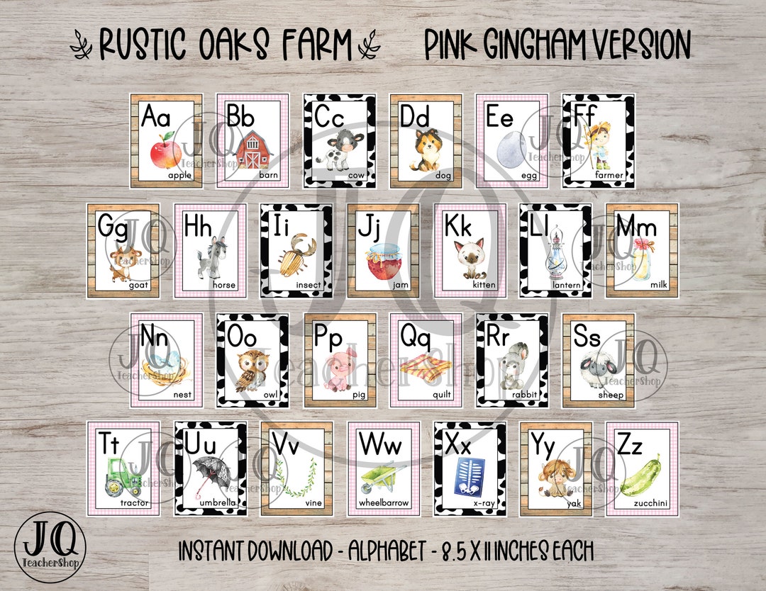 Printable Farm Theme Alphabet, Classroom Decor, Farm Theme Classroom ...