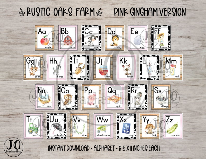 Printable Farm Theme Alphabet, Classroom Decor, Farm Theme Classroom ...