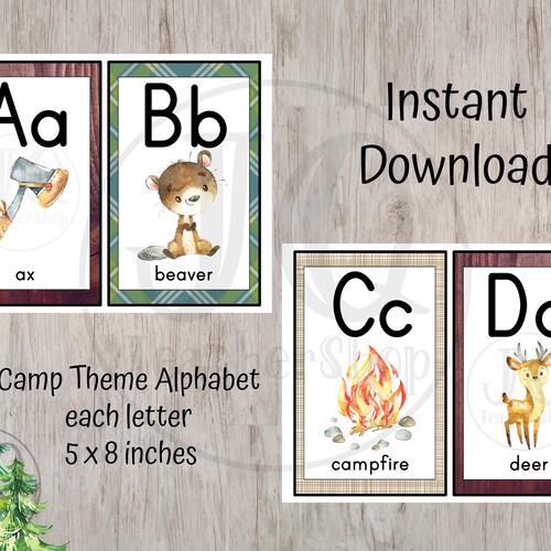 Printable Alphabet Wall Poster Classroom Decor Woodland | Etsy