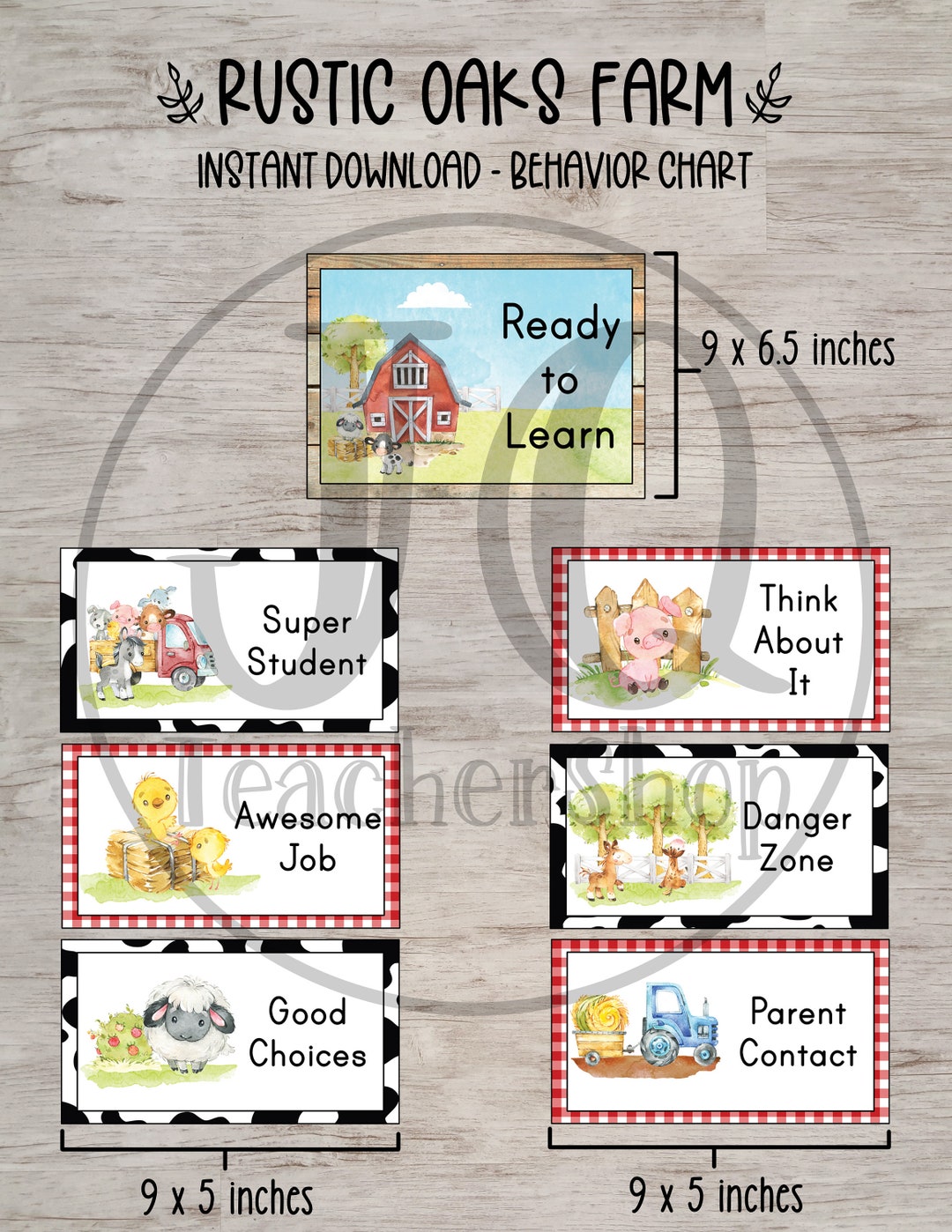 Printable, Farm Theme Behavior Chart, Classroom Behavior Chart ...