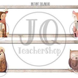 Printable Classroom Labels, Woodland Animals Theme Classroom, Desk Name ...