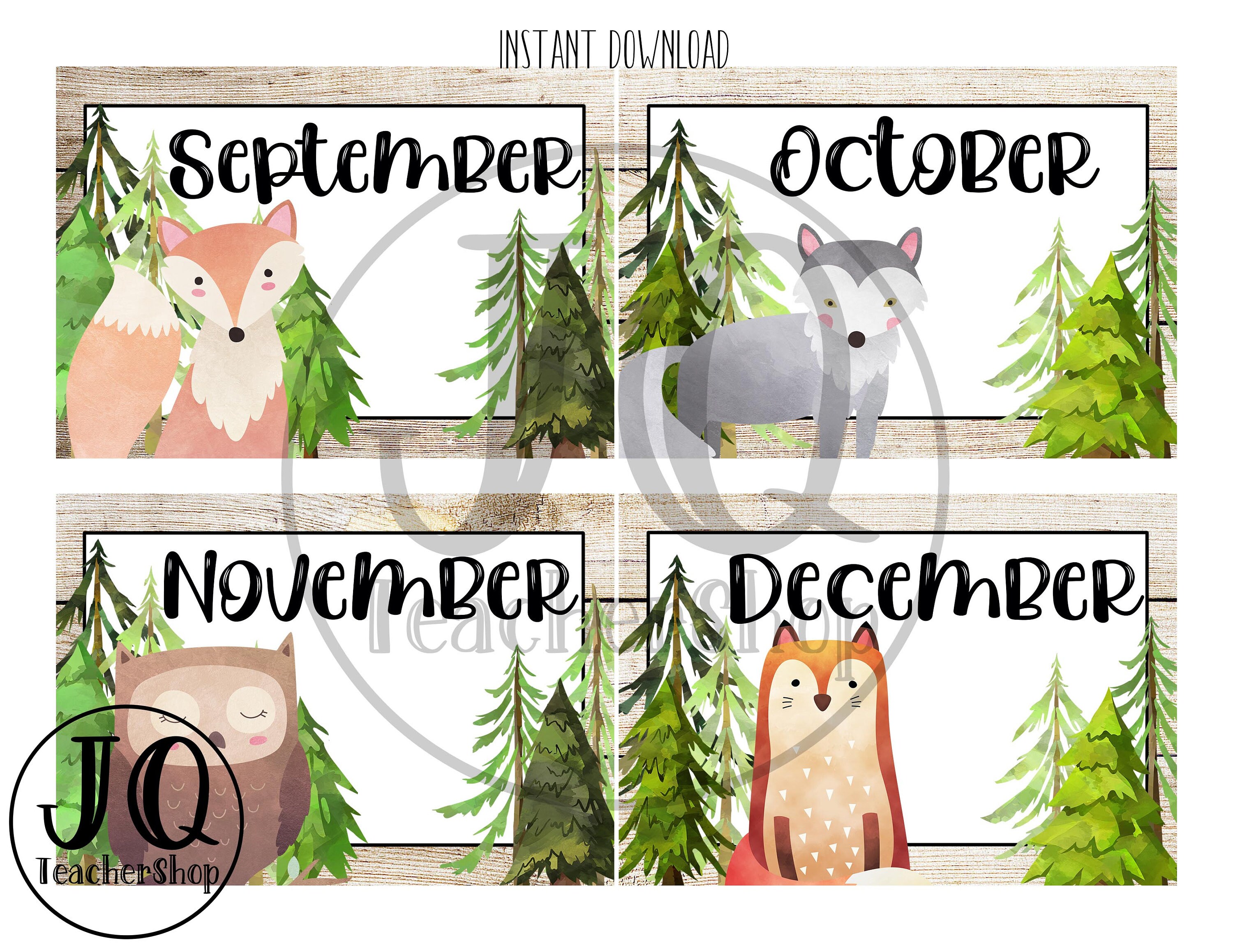 Printable Woodland Class Birthday Display Woodland Theme - Etsy