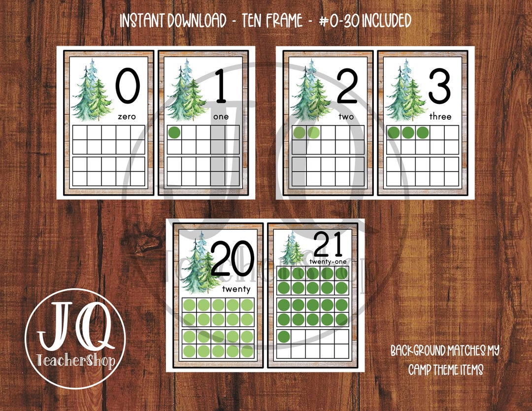 Printable Camp Theme Number Wall Posters, Camping Theme Classroom Decor ...
