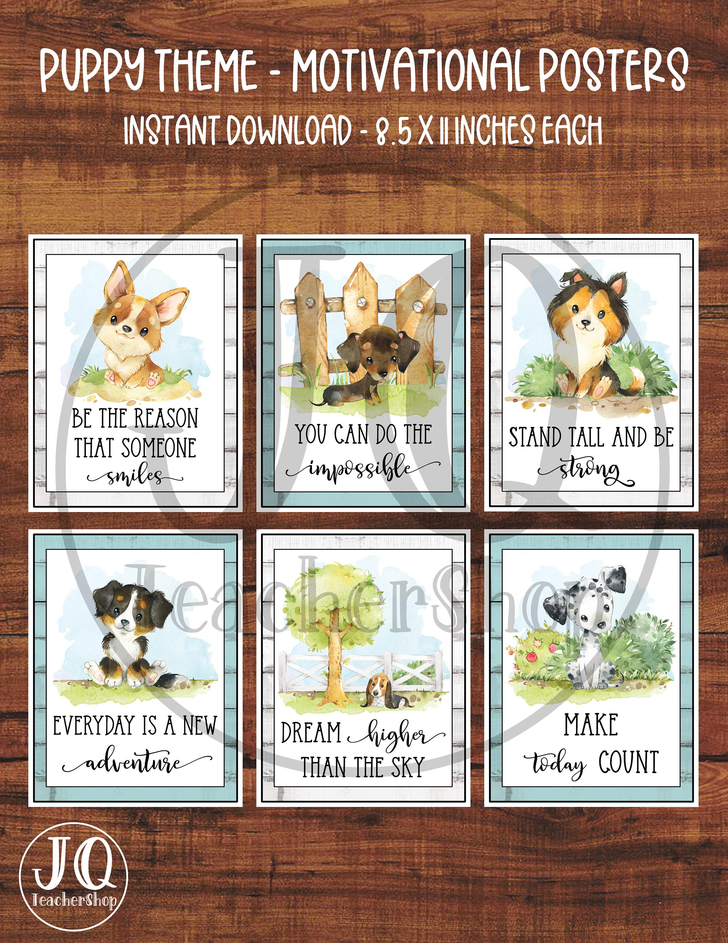 Printable Motivational Posters, Puppy Theme Classroom Posters, Growth ...