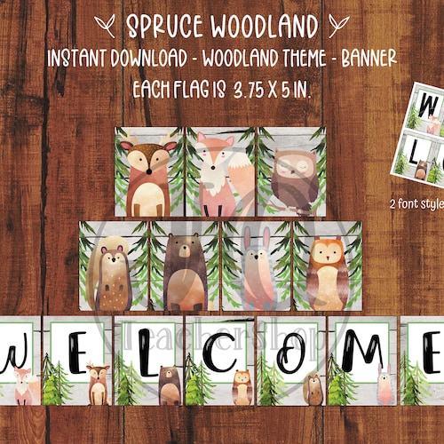 Woodland Classroom Banner Printable Woodland Forest Theme - Etsy