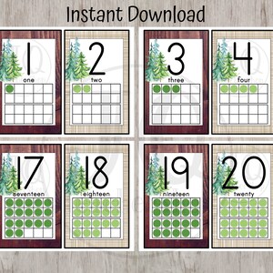 Printable Camp Theme Number Wall Posters Camping Theme | Etsy