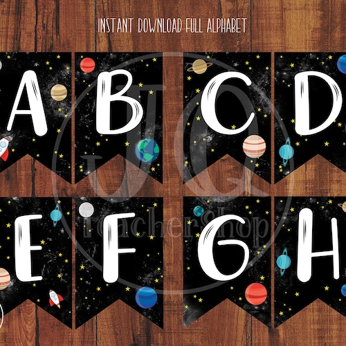Space Theme Alphabet Posters - Etsy