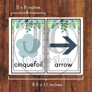 Printable 2d Shape Cards, Greenery Theme Classroom Decorations ...