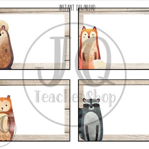 Printable Classroom Labels, Woodland Animals Theme Classroom, Desk Name ...