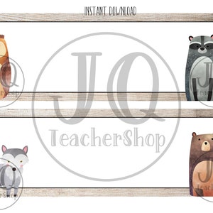 Printable Classroom Labels, Woodland Animals Theme Classroom, Desk Name ...